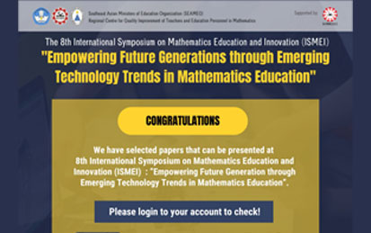 Abstract Acceptance Notification ISMEI 2024 - SEAMEO Regional Centre ...